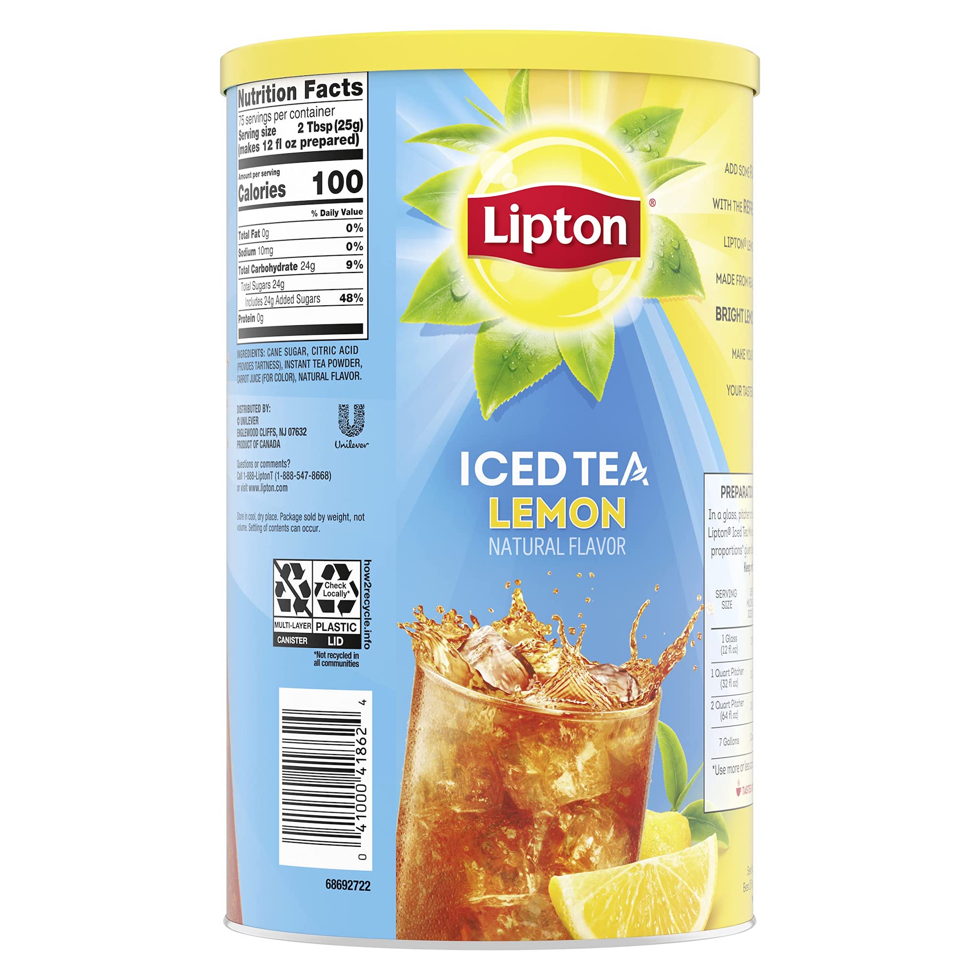 Lipton Iced Tea Lemon Flavor 1870 g | Candy Store